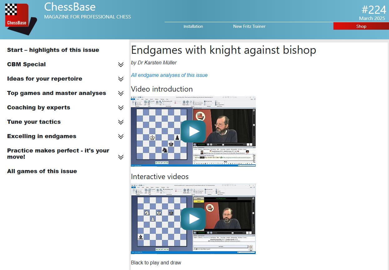 ChessBase Magazine one year subscription + 20 Euro ChessBase Voucher*